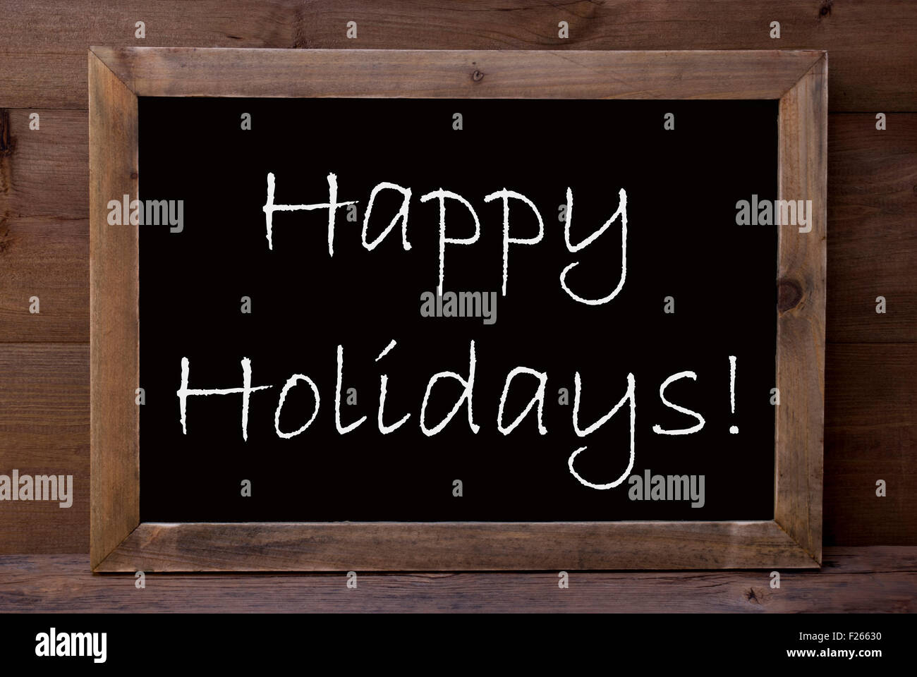 Chalkboard With Happy Holidays Stock Photo - Alamy