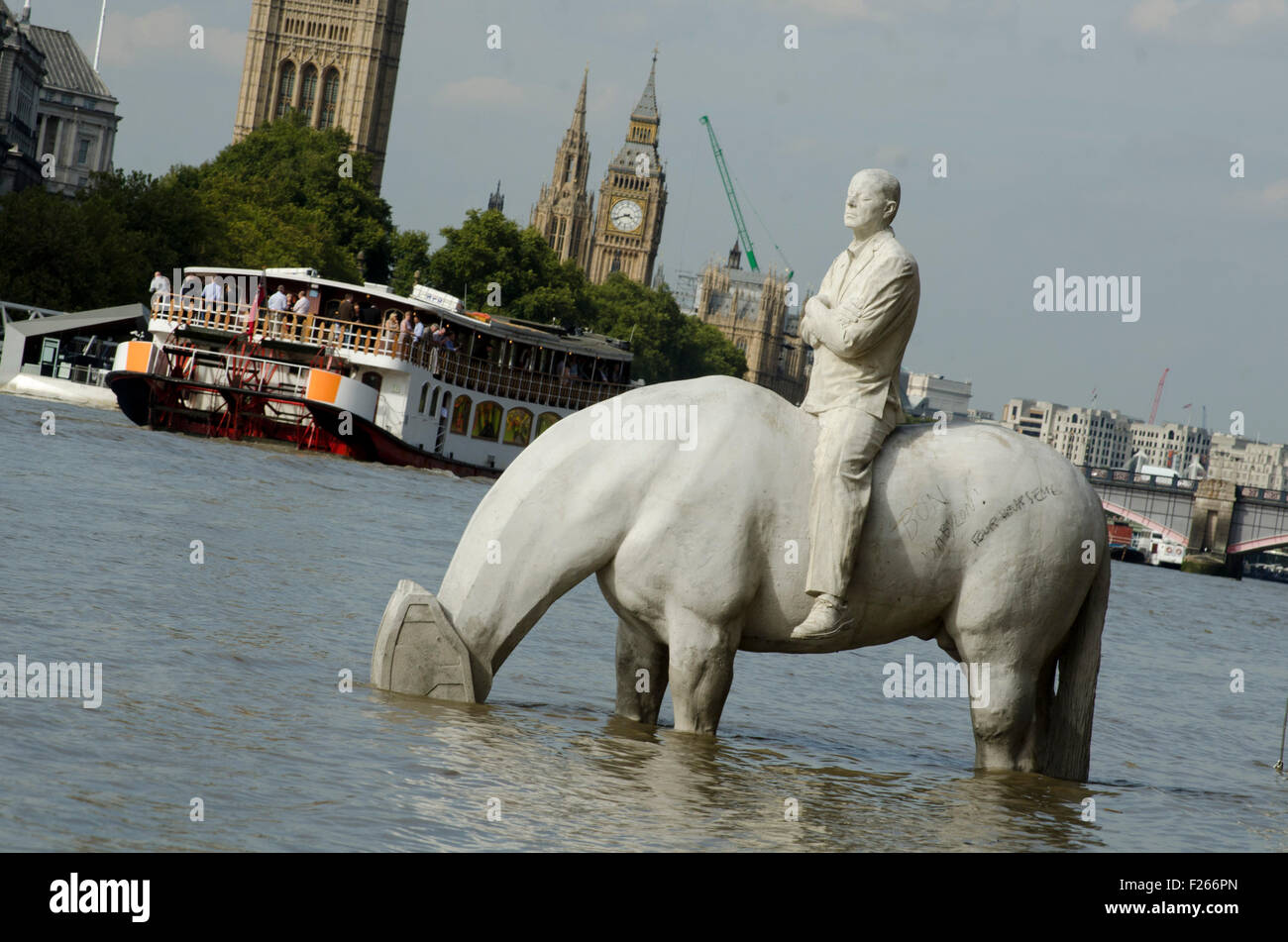 London, UK, 11 September 2015, "The Rising Tide" horse sculptures in ...