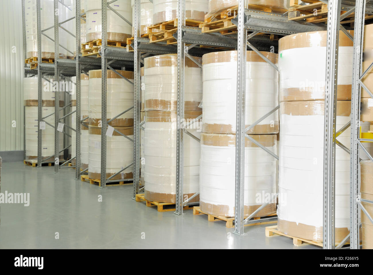 industry warehouse (storage for white roll Stock Photo - Alamy