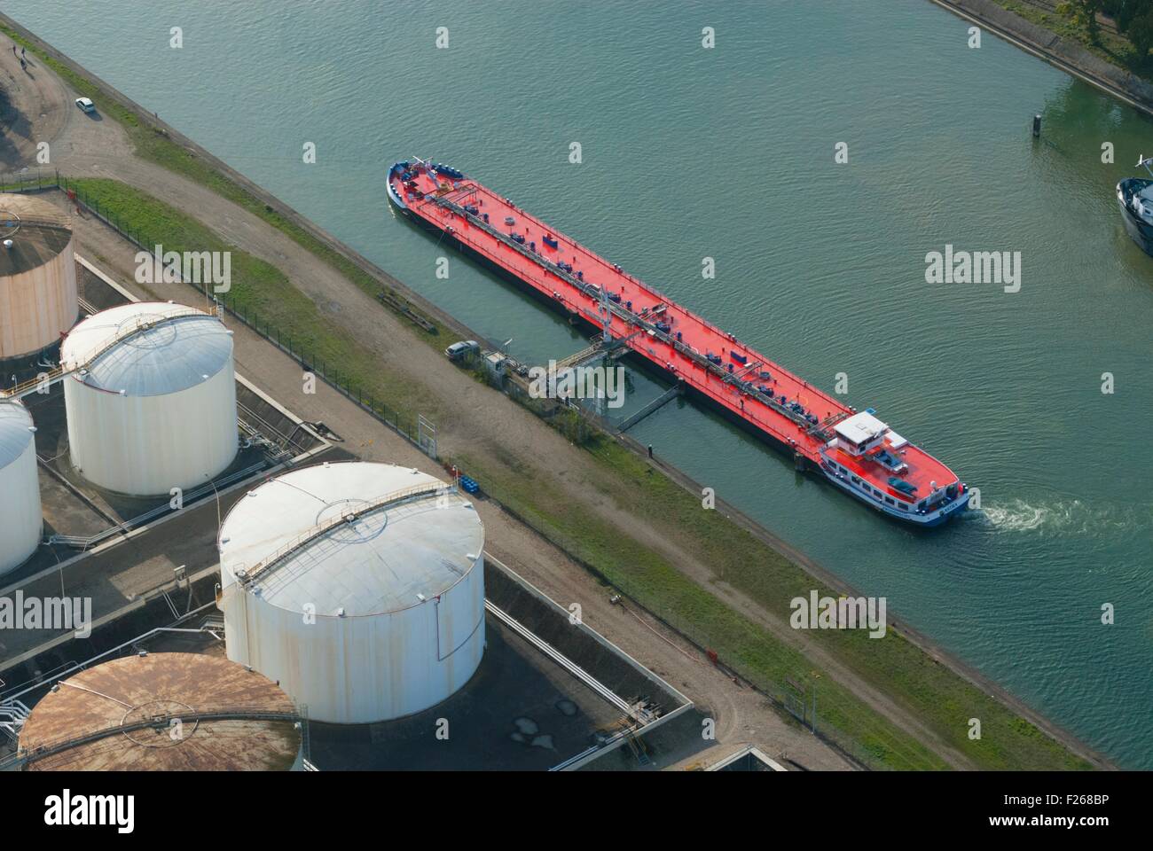 France, Bas Rhin (67), Strasbourg, river port, Wagram (Rubis) oil ...