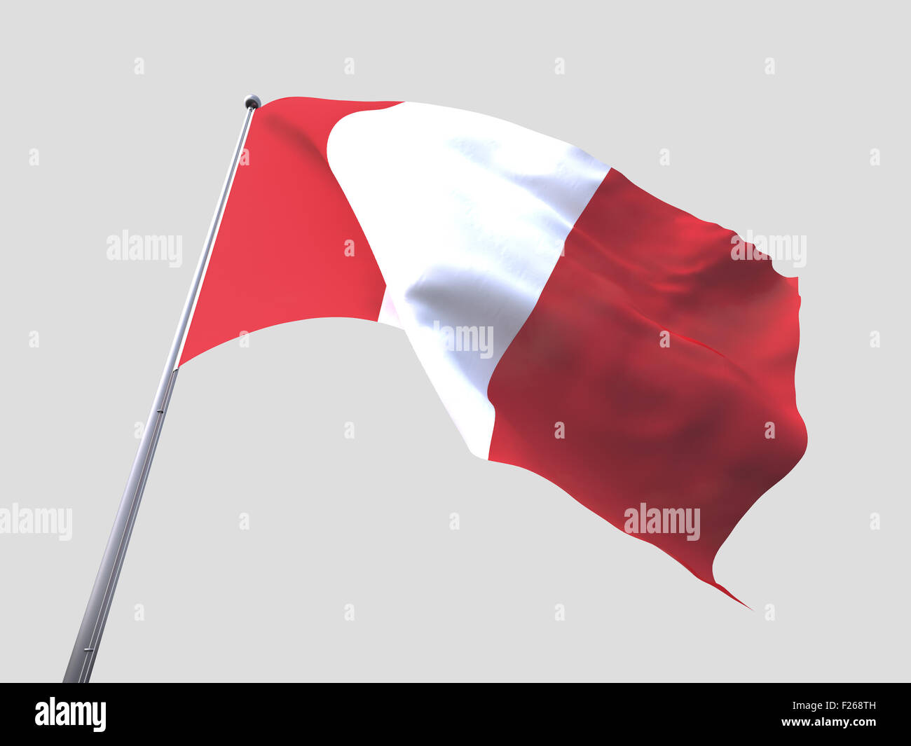 Peru flying flag isolate on white background Stock Photo - Alamy