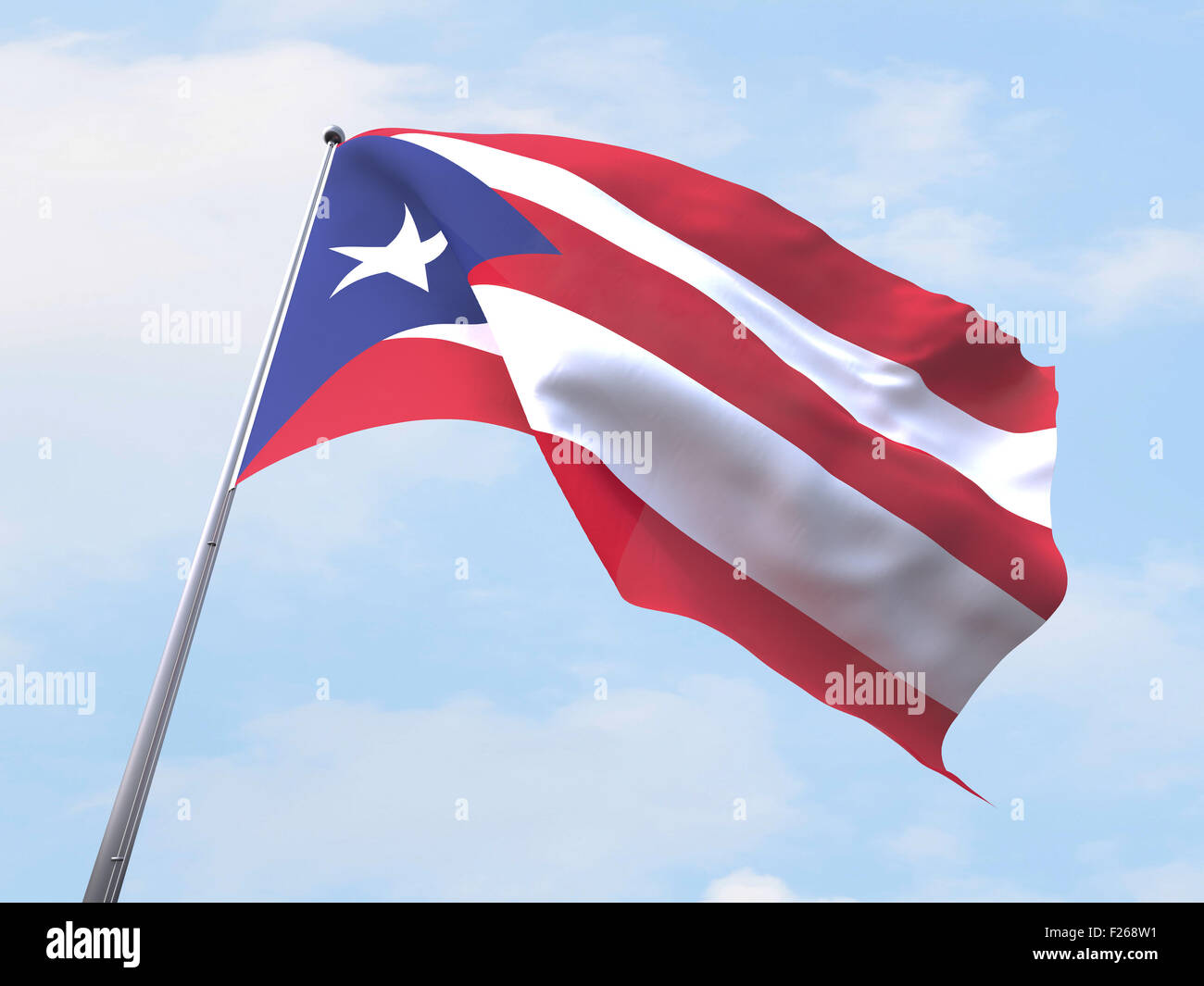 Puerto Rico flag flying on clear sky Stock Photo - Alamy