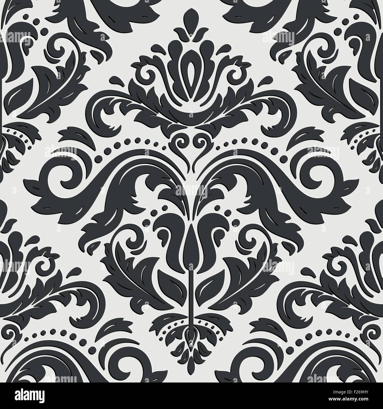 Seamless Vector Oriental Pattern With 3D Elements Stock Vector Image & Art - Alamy