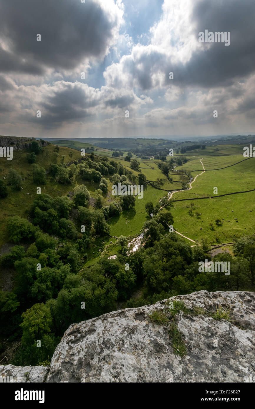 view from the top of Malham Cove Stock Photo - Alamy