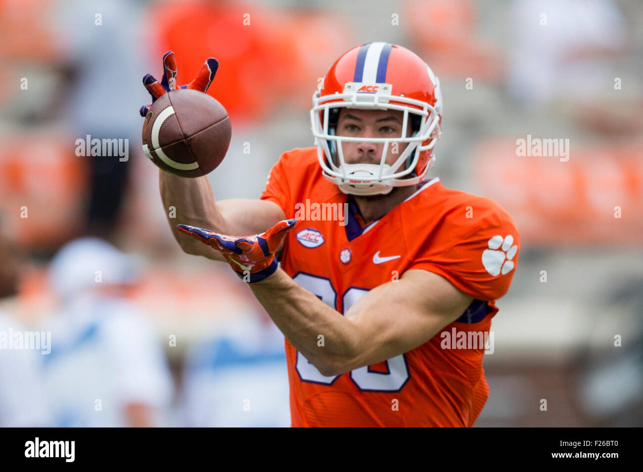 Clemson wide receiver Jordan Bianchi (39) warms up before the NCAA ...