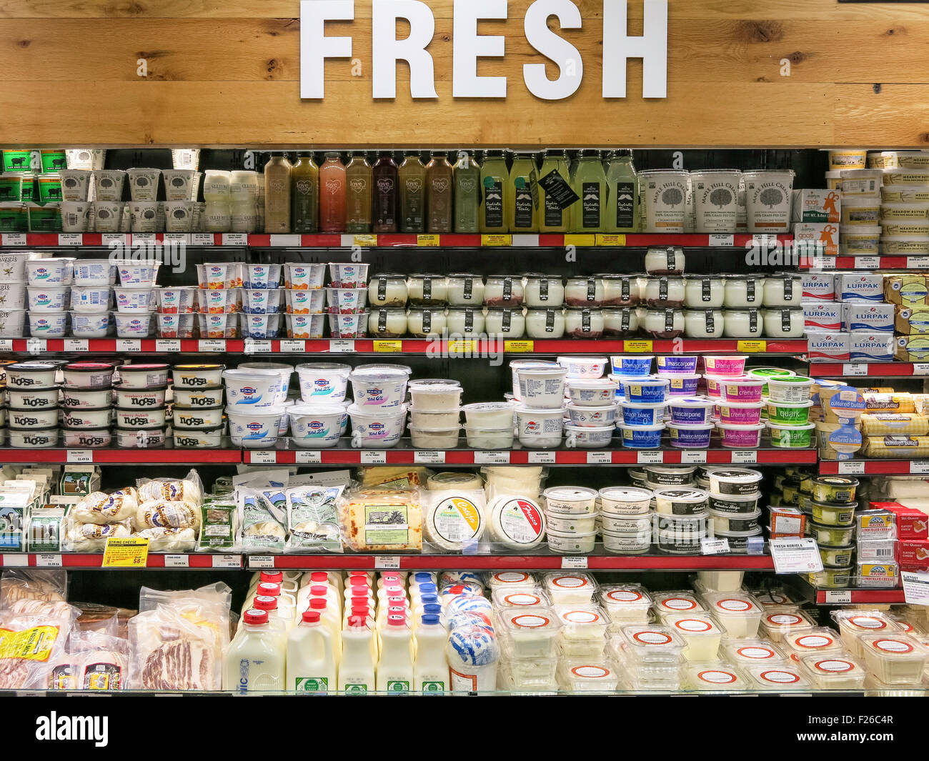 Dairy Case, Murray's Cheese Store in Greenwich Village, NYC, USA Stock ...