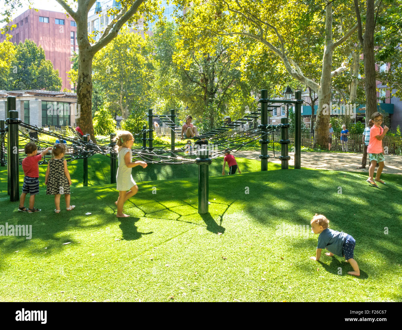 Playground in Washington Square Park, Greenwich Village, NYC Stock ...