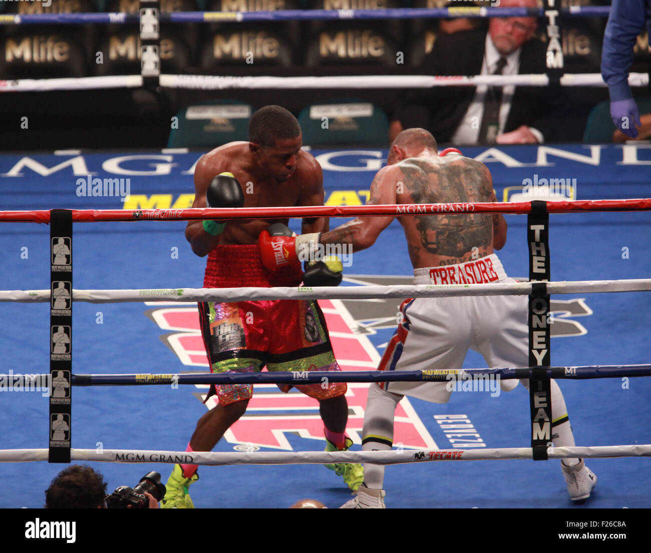 Las Vegas, Nevada, USA. 12th Sep, 2015. British boxer Ashley Theophane ...