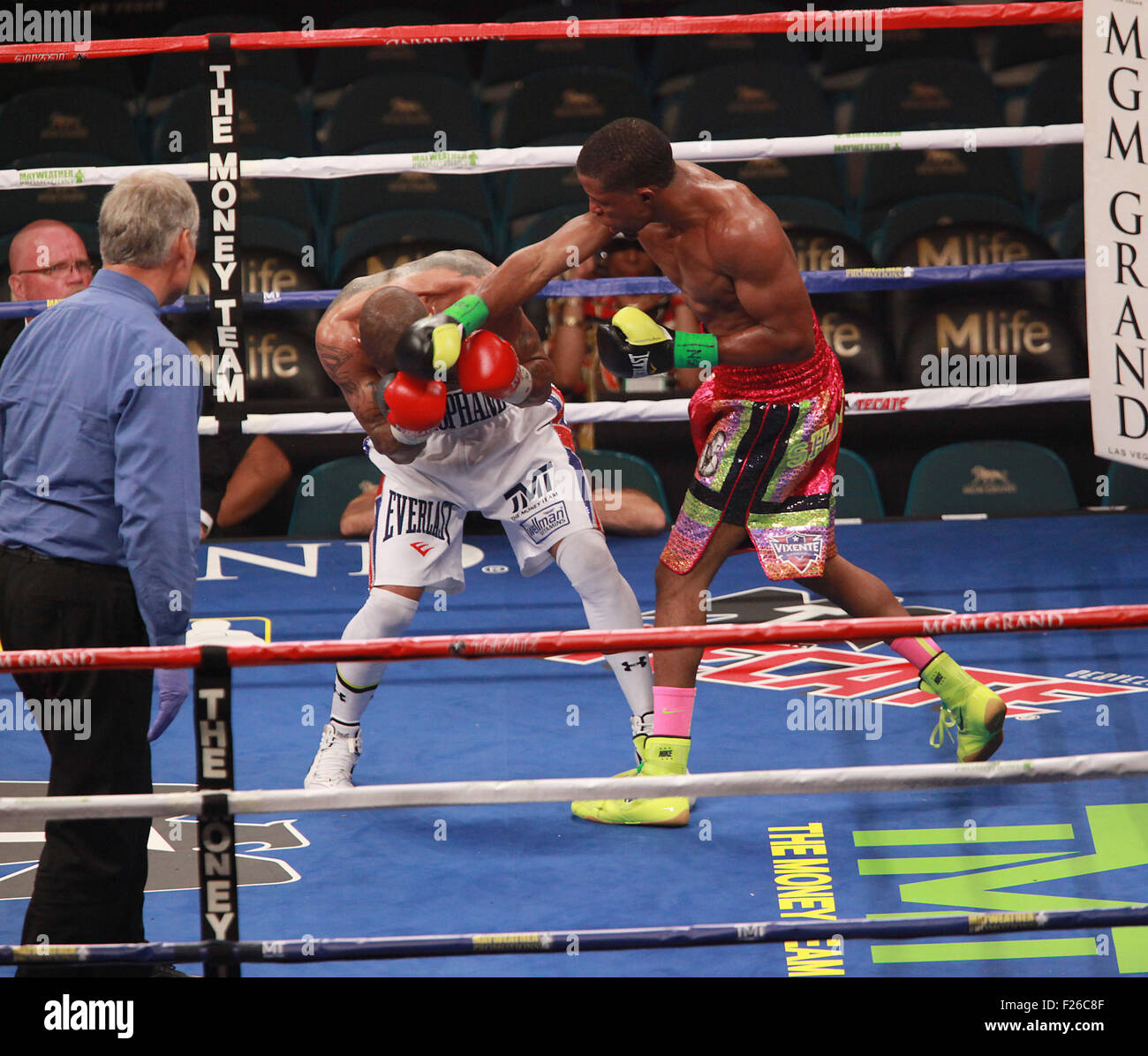 Las Vegas, Nevada, USA. 12th Sep, 2015. British boxer Ashley Theophane ...
