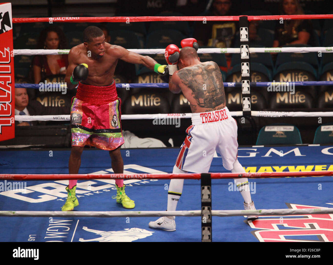 Las Vegas, Nevada, USA. 12th Sep, 2015. British boxer Ashley Theophane ...