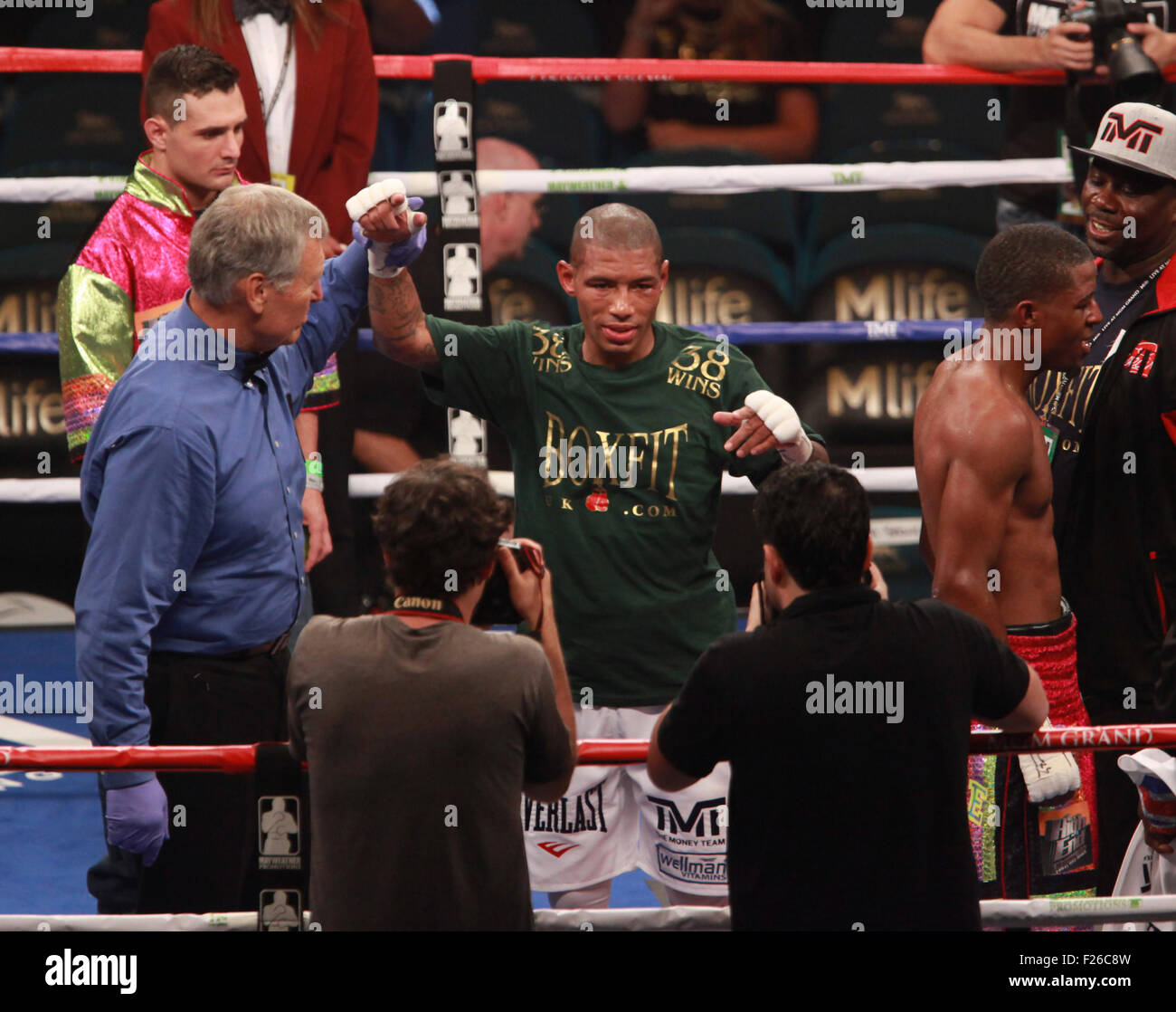 Las Vegas, Nevada, USA. 12th Sep, 2015. British boxer Ashley Theophane ...