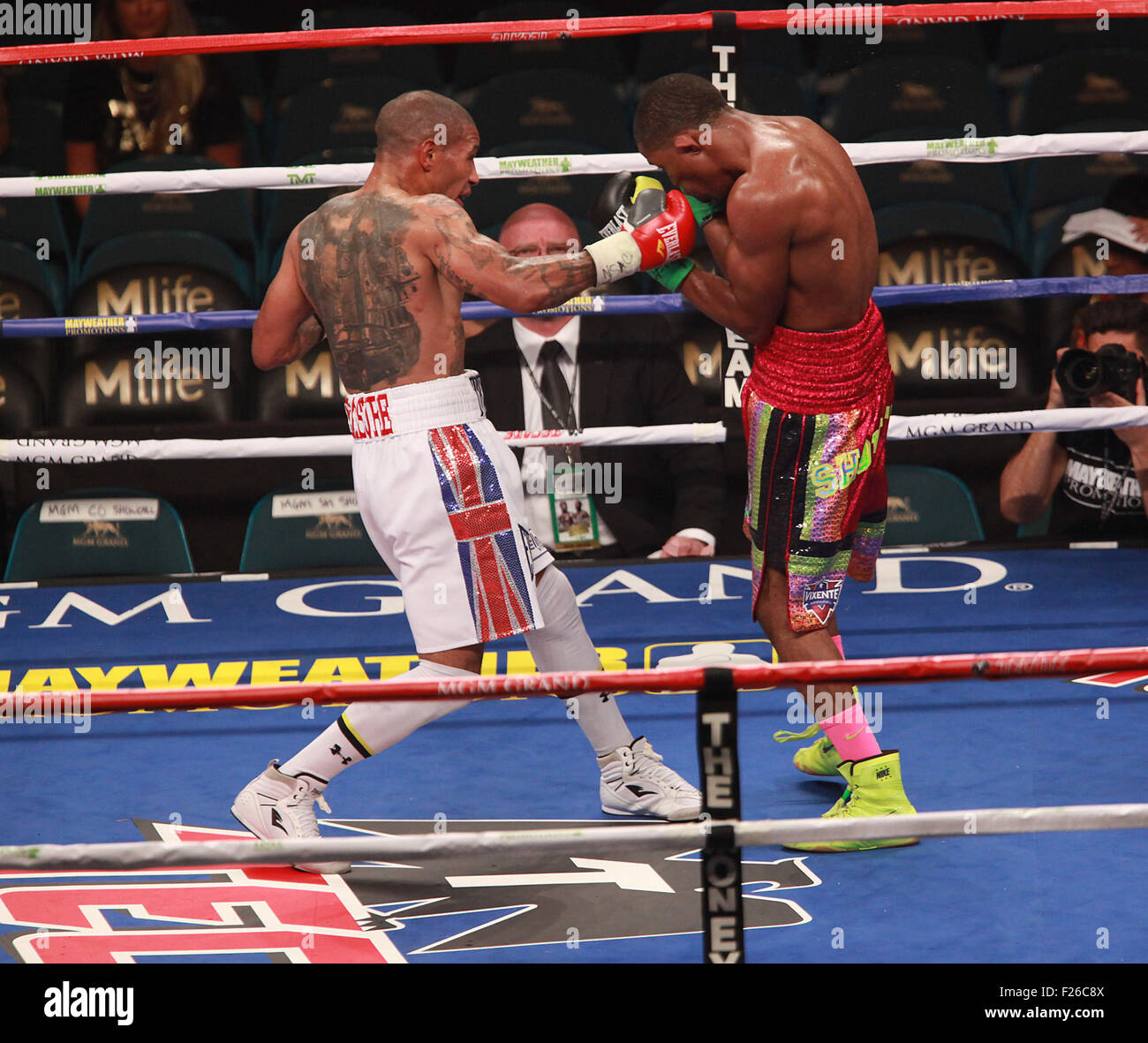 Las Vegas, Nevada, USA. 12th Sep, 2015. British boxer Ashley Theophane ...