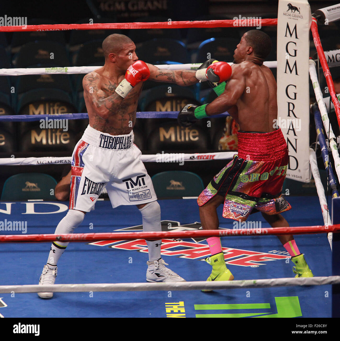Las Vegas, Nevada, USA. 12th Sep, 2015. British boxer Ashley Theophane ...