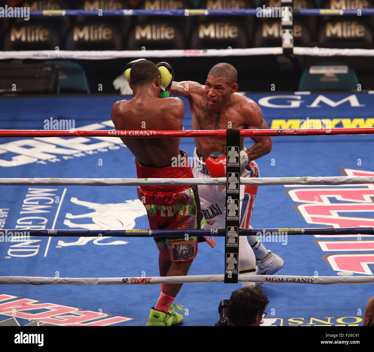 Las Vegas, Nevada, USA. 12th Sep, 2015. British boxer Ashley Theophane ...
