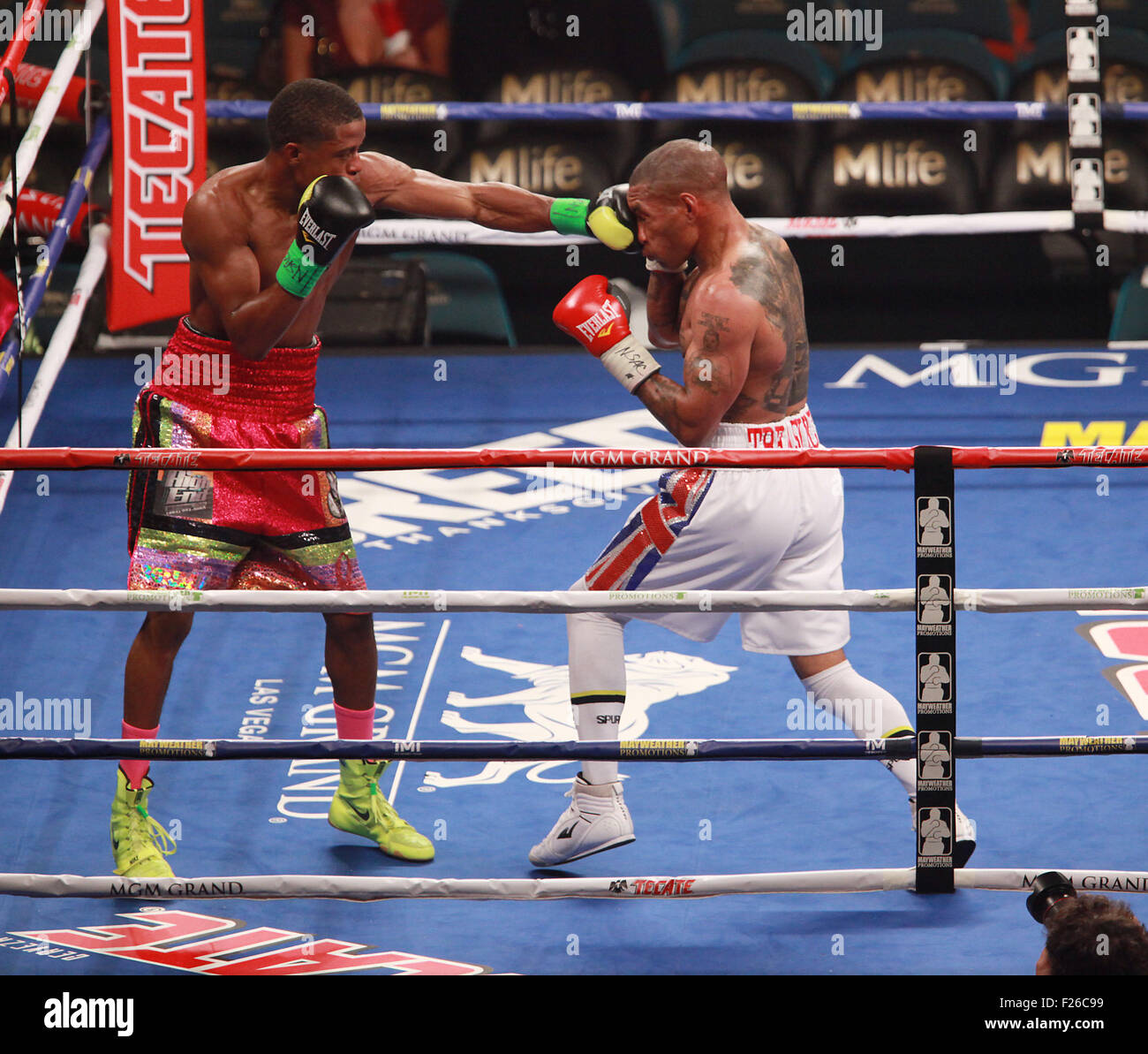 Las Vegas, Nevada, USA. 12th Sep, 2015. British boxer Ashley Theophane ...