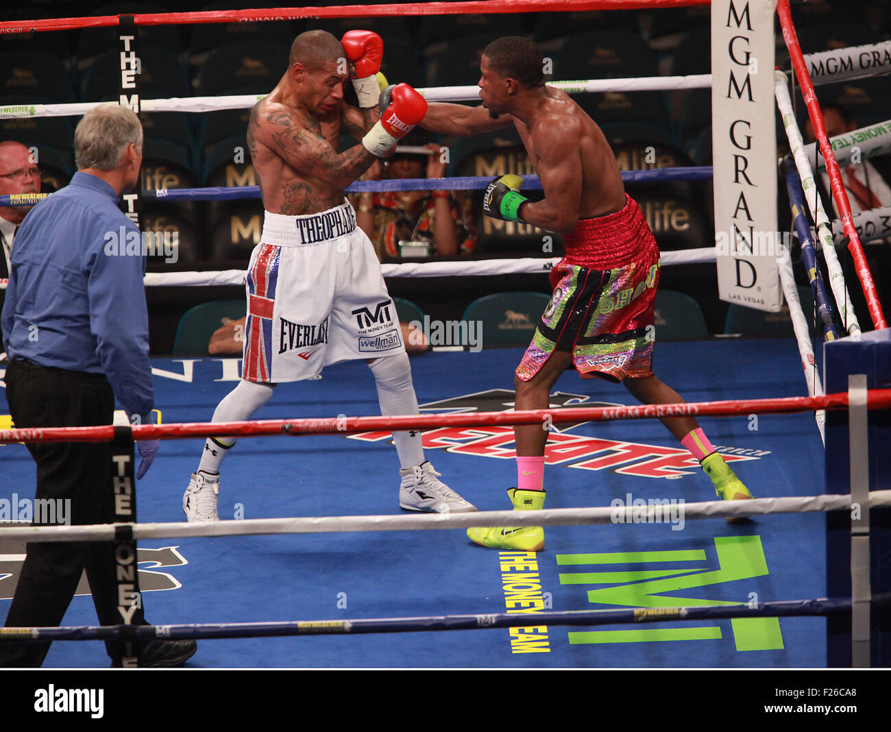 Las Vegas, Nevada, USA. 12th Sep, 2015. British boxer Ashley Theophane ...
