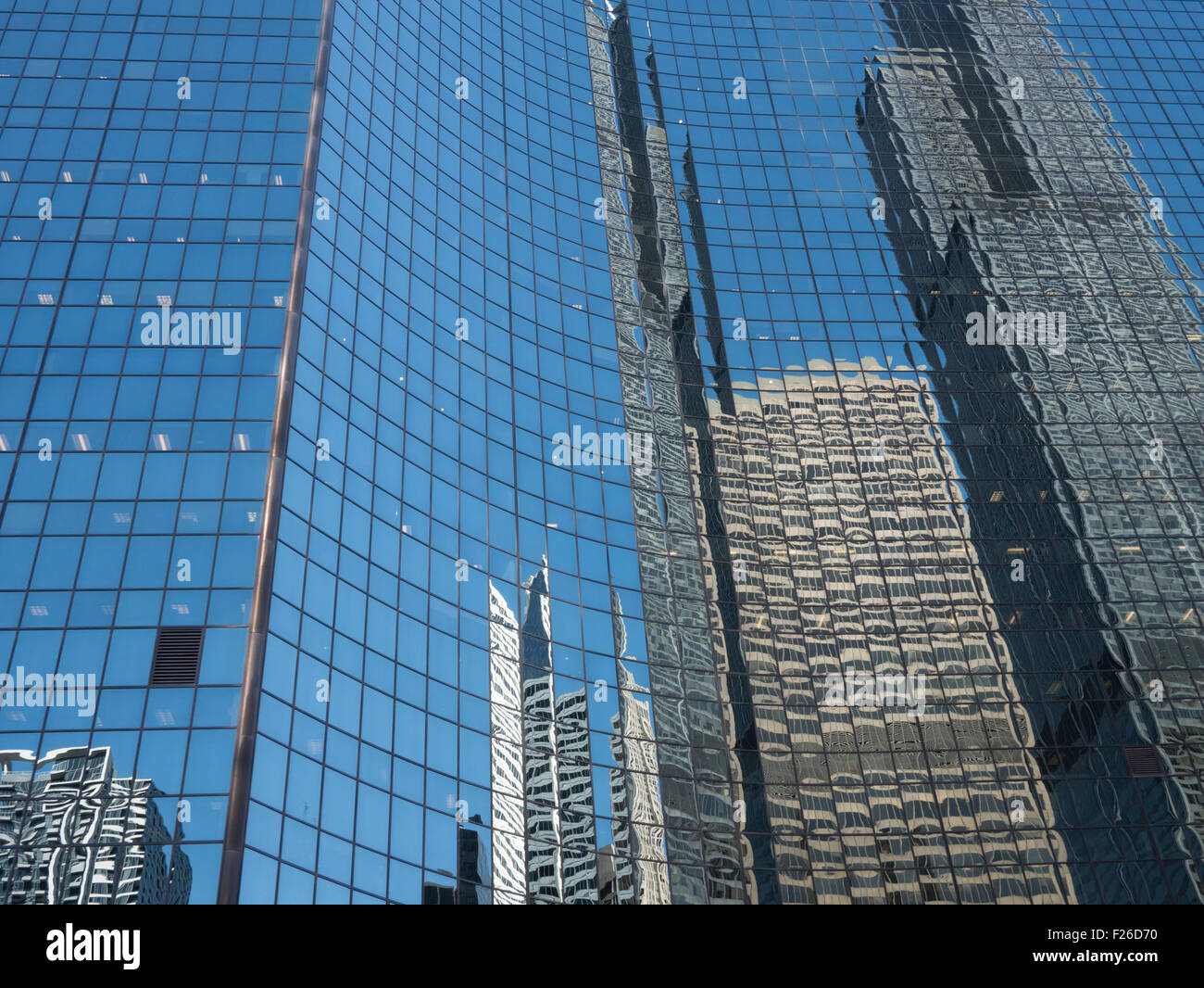 Low angle view of reflection of Chicago skyline Stock Photo - Alamy