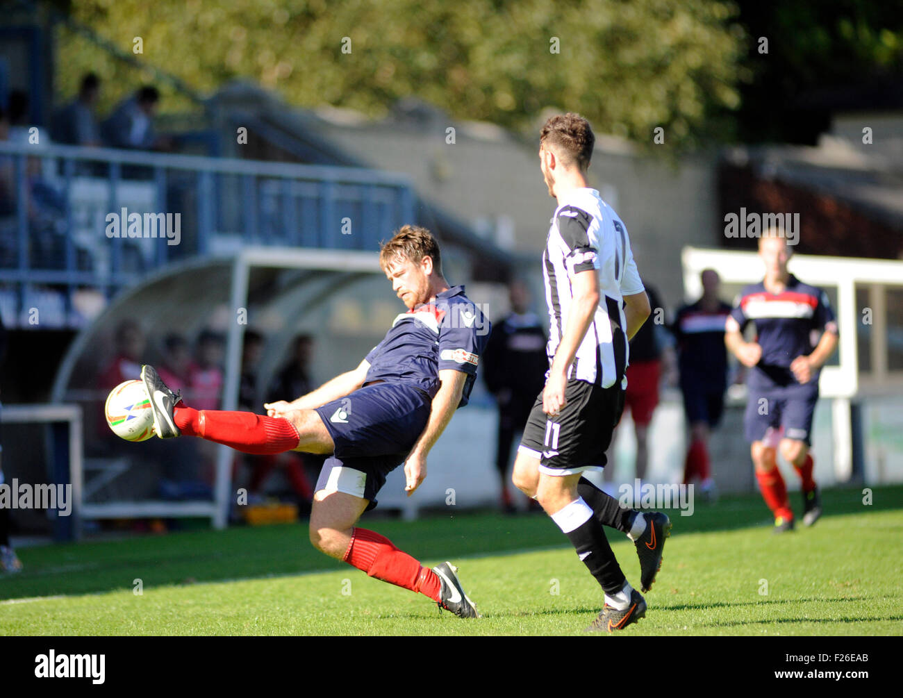 Dorchester, England. 12th September 2015. Mark Pritchett CTFC (left ...