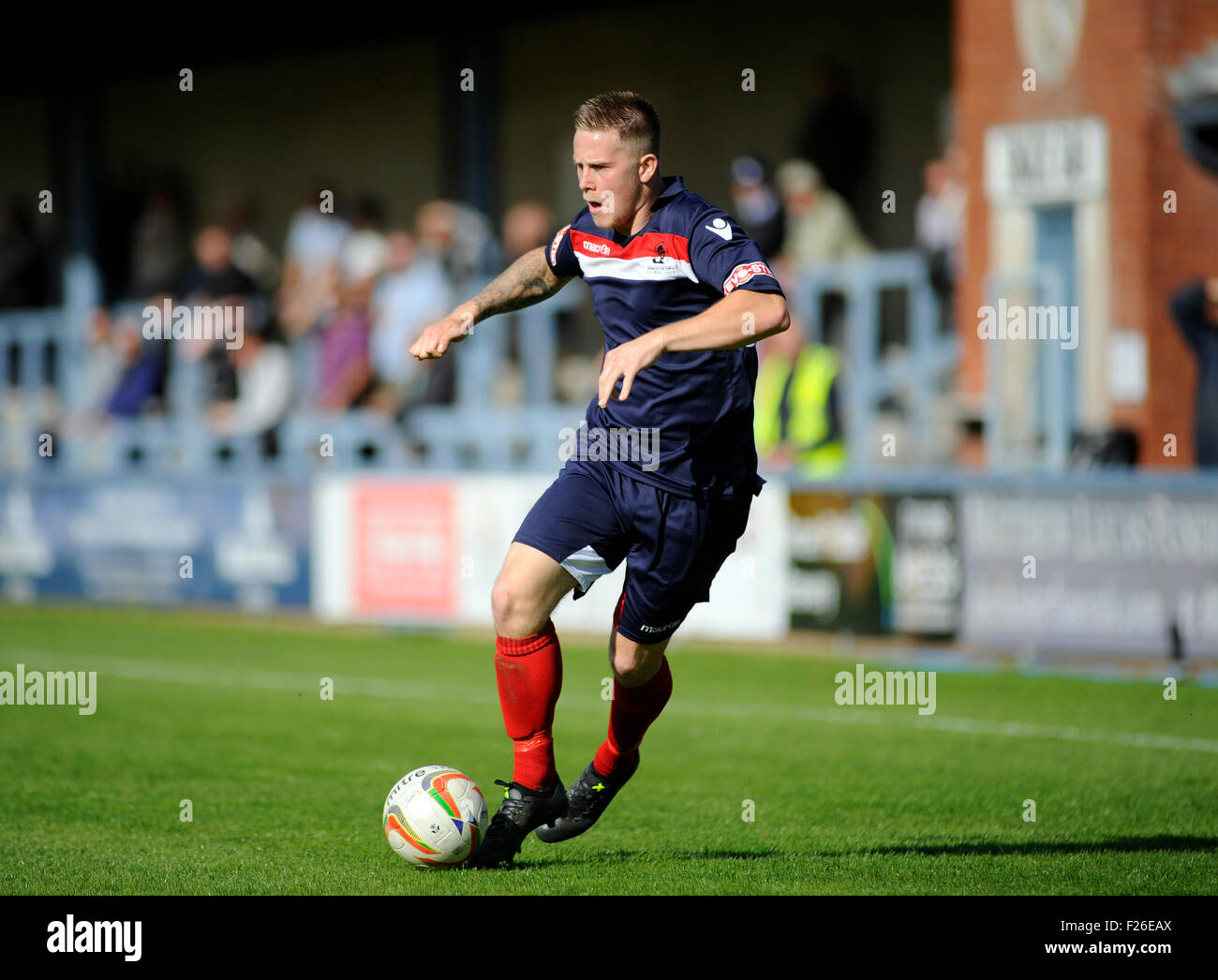 Dorchester, England. 12th September 2015. Aiden Bennett in action for ...