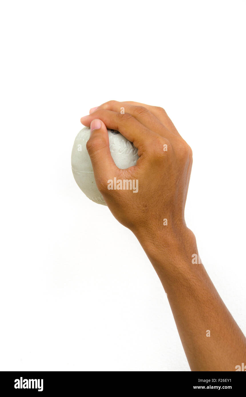 hand from children for catch the ball on white background Stock Photo ...