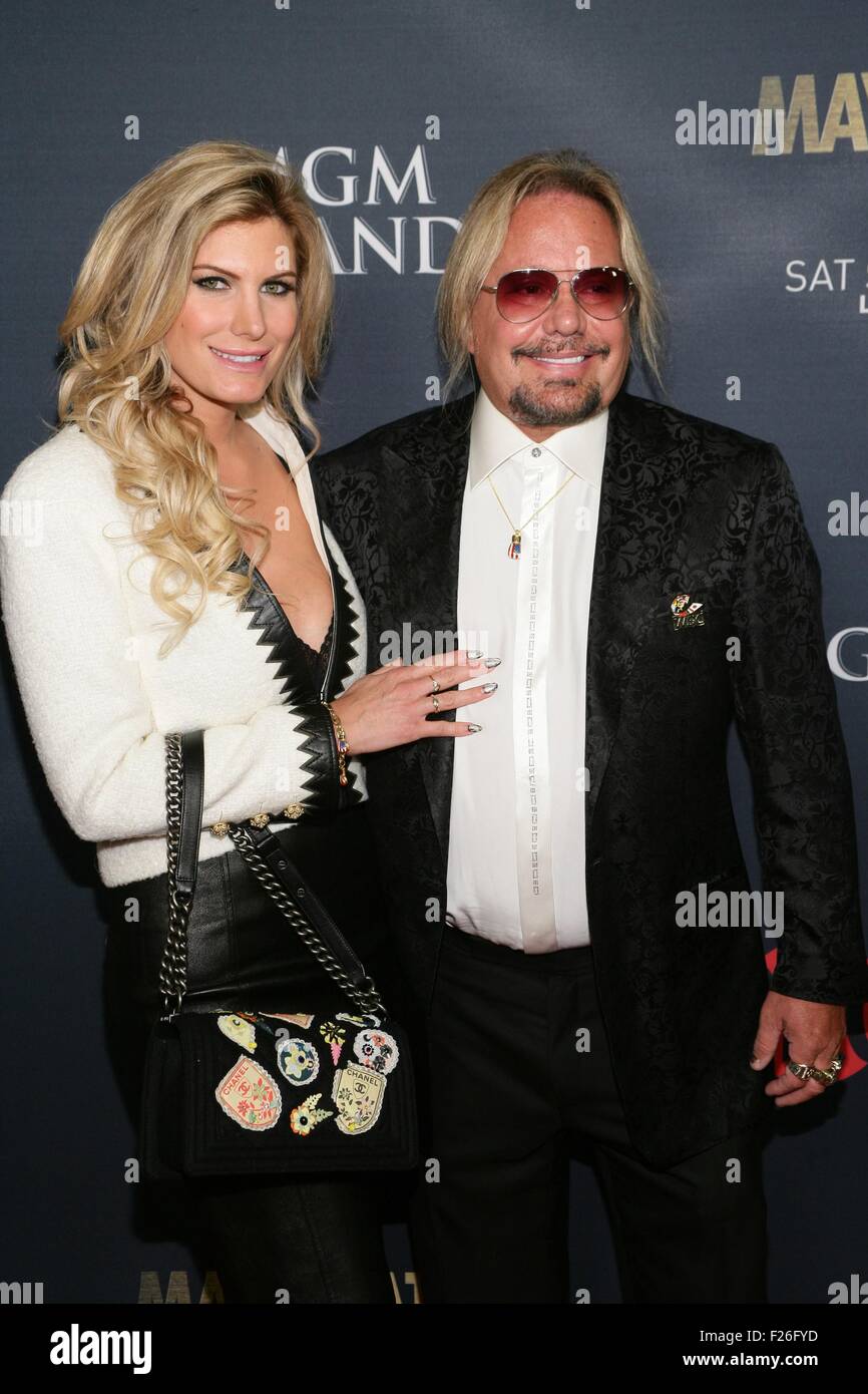 Las Vegas, NV, USA. 12th Sep, 2015. Rain Andreani, Vince Neil at arrivals for High Stakes ...