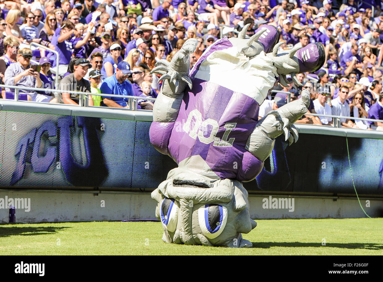 The TCU mascot during an NCAA football game when the Horned Frogs ...