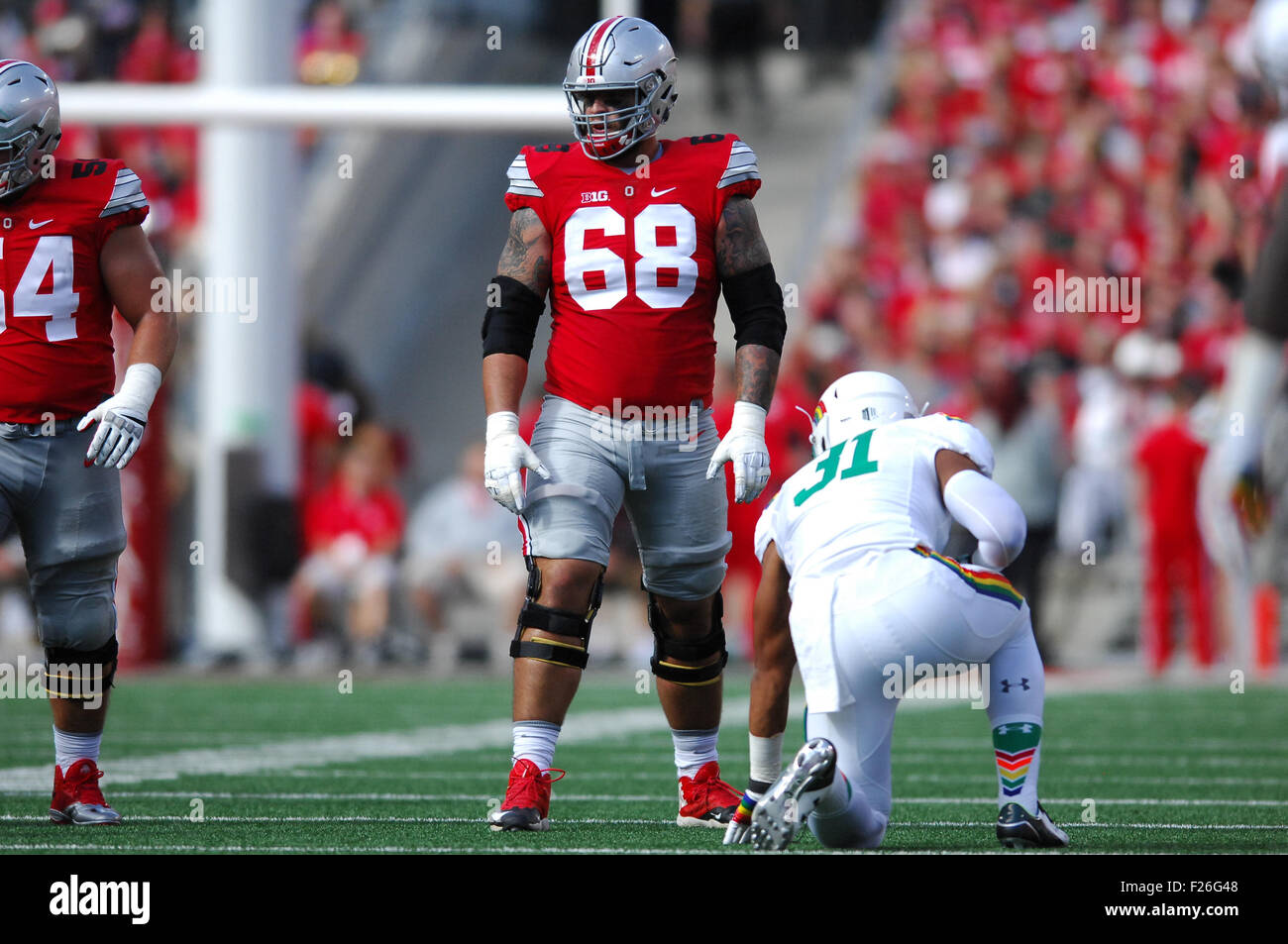 September 12th, 2015: Taylor Decker #68 during the Hawaii Rainbow ...
