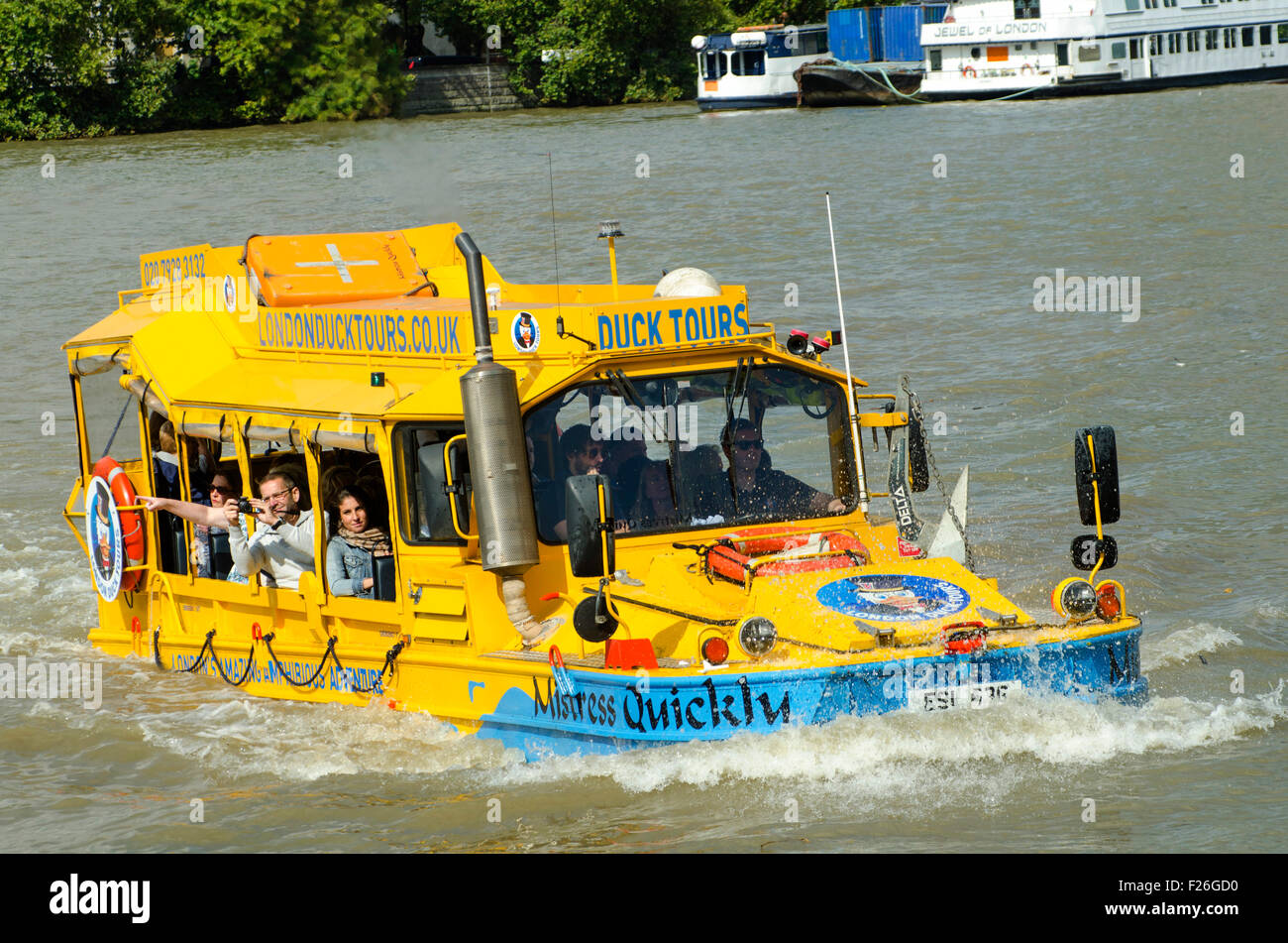 London,UK,11/09/2015 London Duck Tours at work carrying tourists on ...