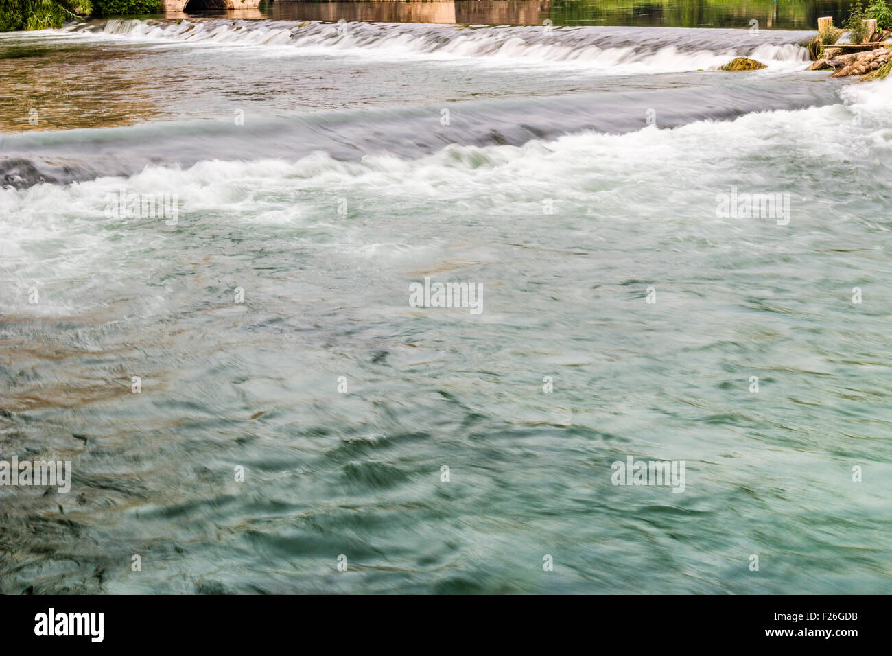 River waters flowing in the Italian countryside at the sunset Stock ...