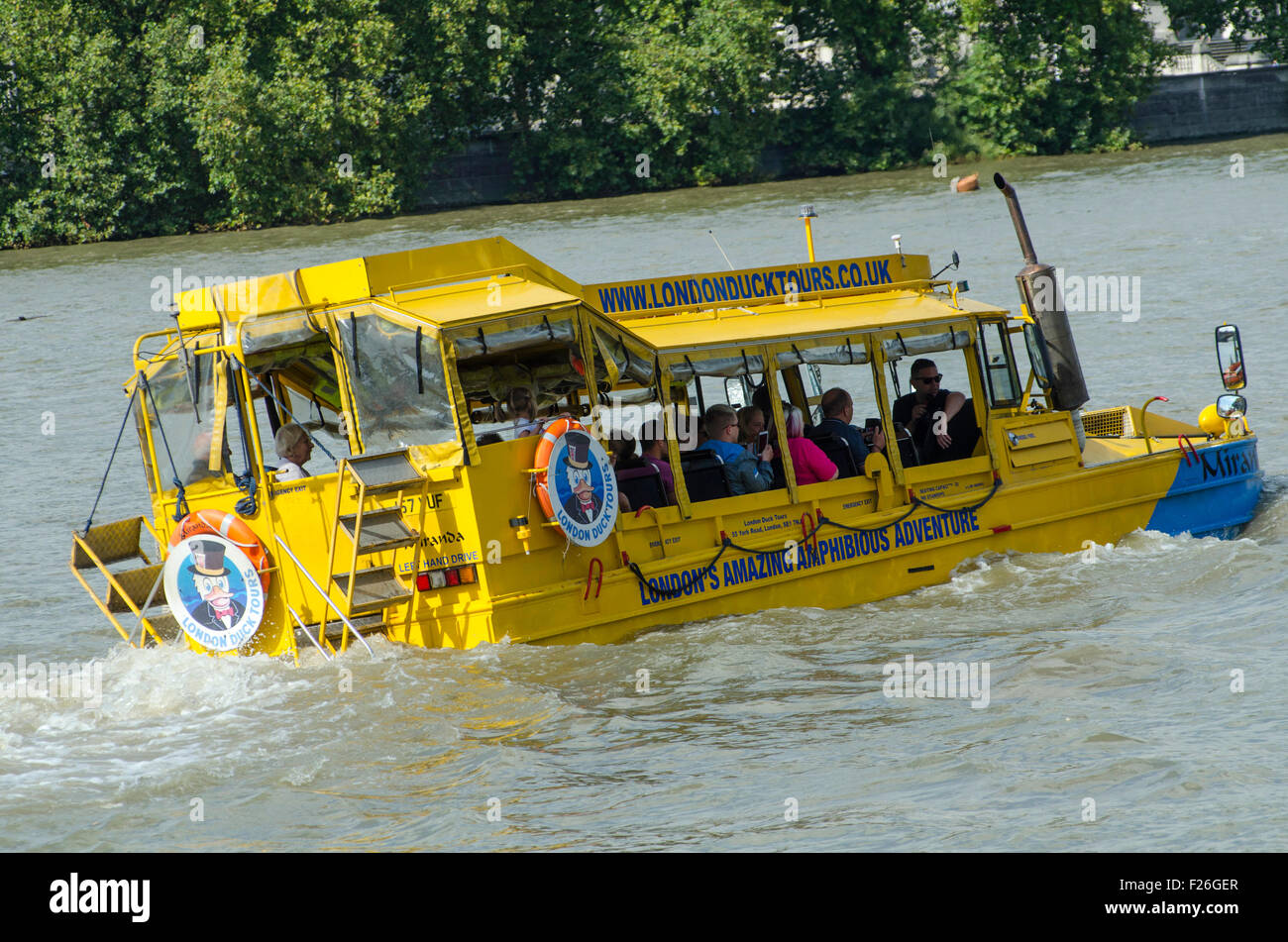 London,UK,11/09/2015 London Duck Tours at work carrying tourists on ...
