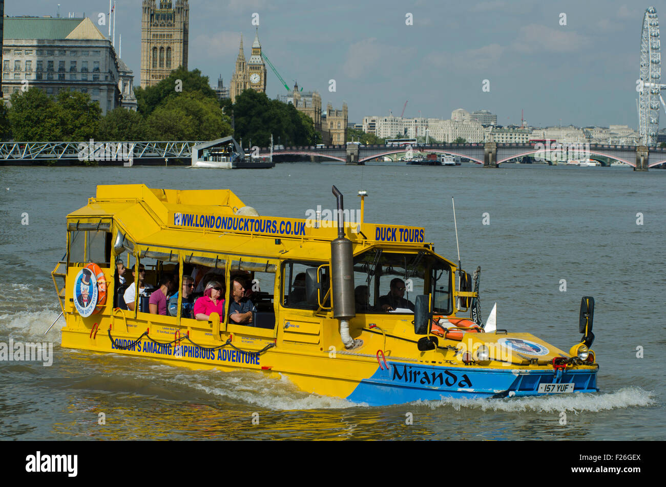 London,UK,11/09/2015 London Duck Tours at work carrying tourists on ...