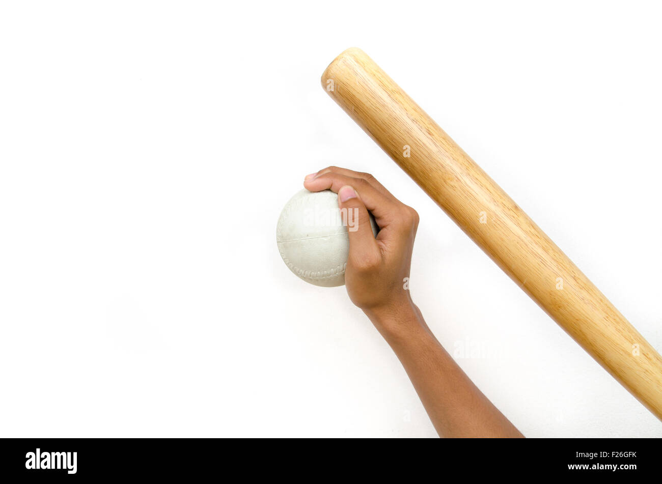hand for hit the ball on white background Stock Photo - Alamy