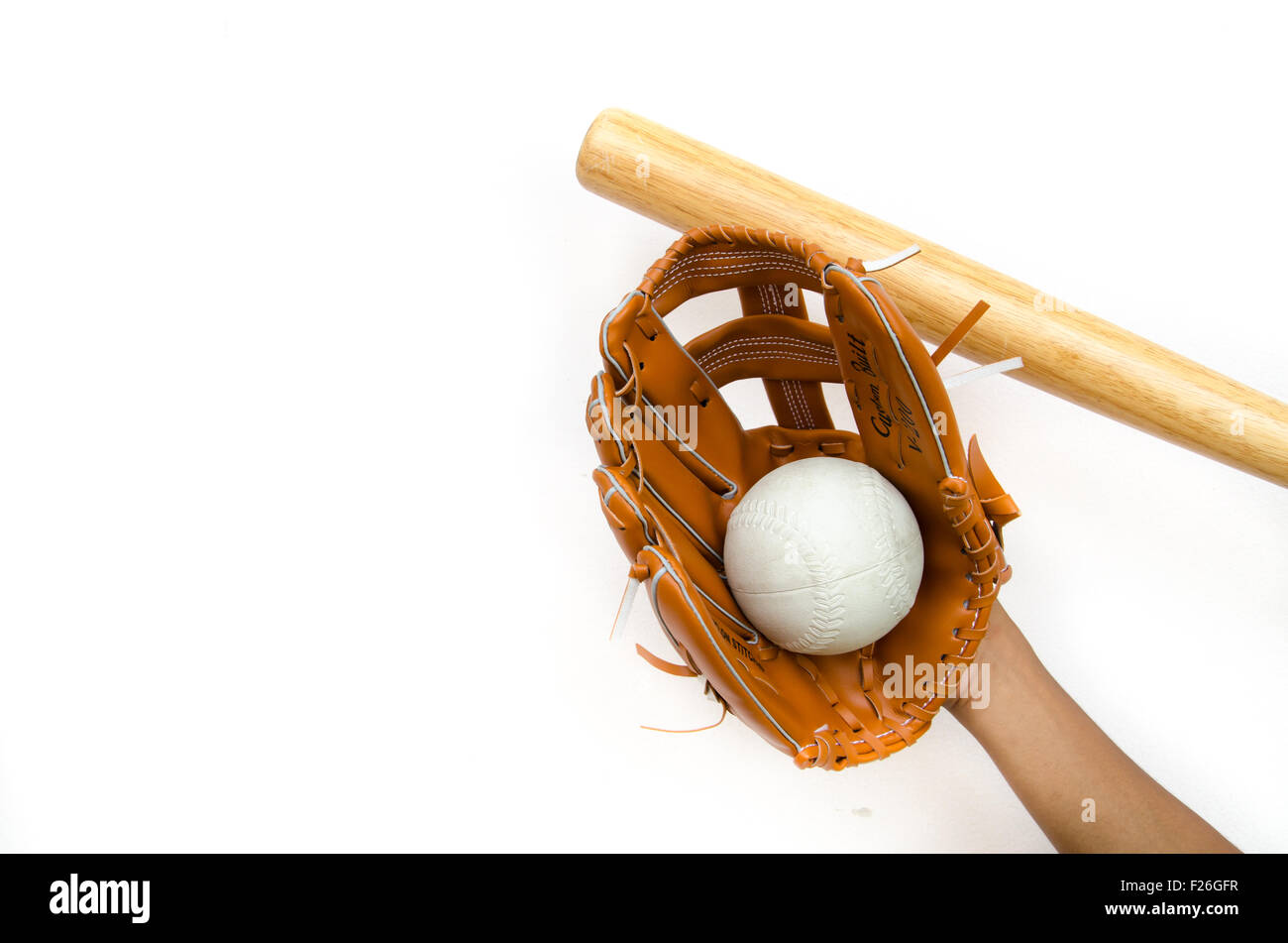 hand for hit the ball on white background Stock Photo - Alamy