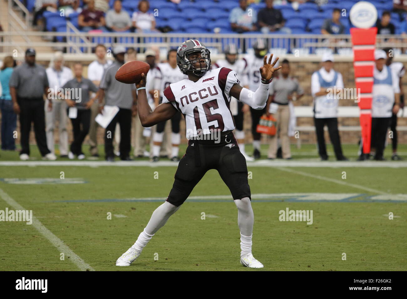 Durham, NC, USA. 12th Sep, 2015. Malcolm Bell (15) of the North ...