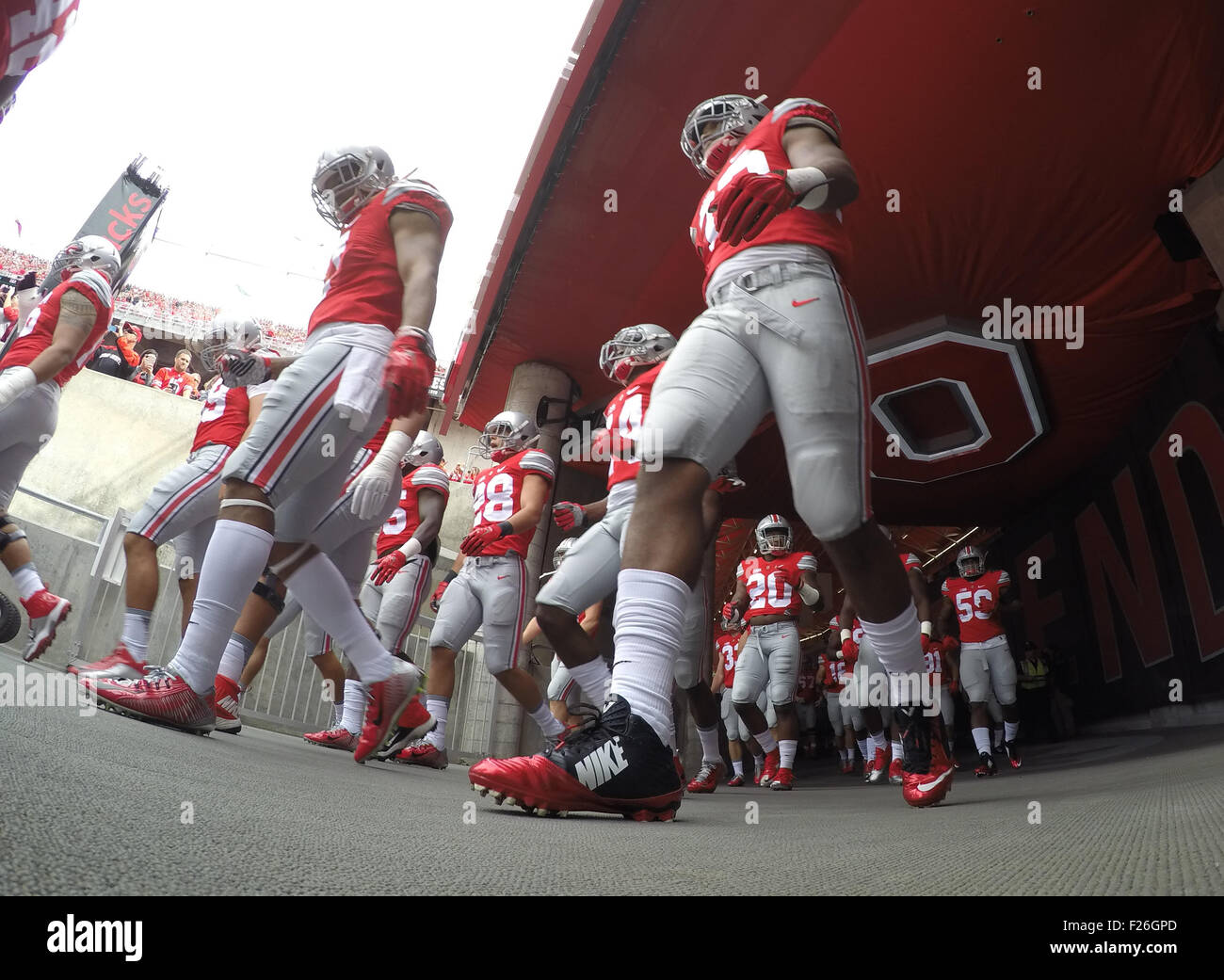 September 12th, 2015: Buckeyes walking out of the tunnel during the ...