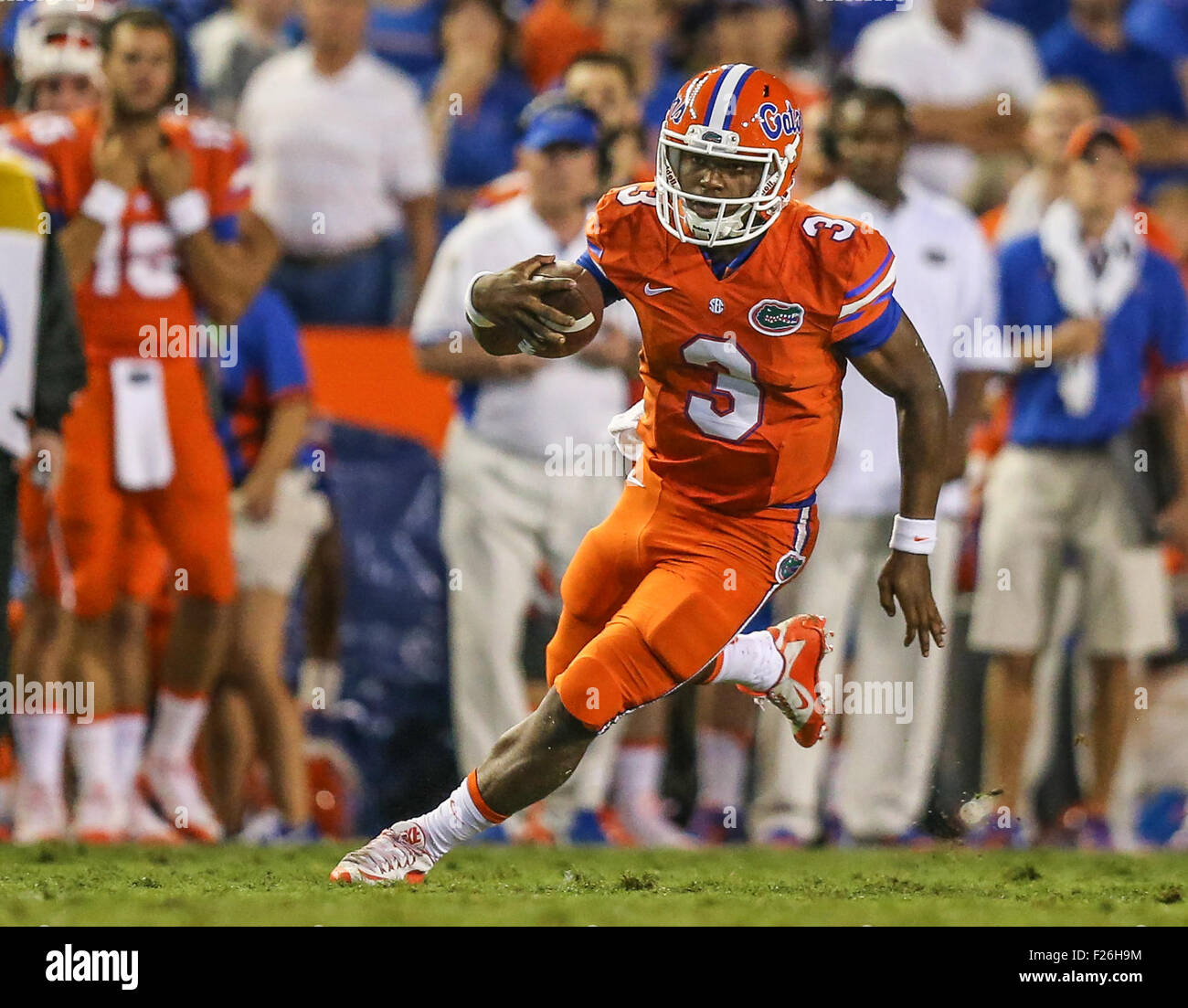 Gainesville, FL, USA. 12th Sep, 2015. : Florida Gators quarterback ...
