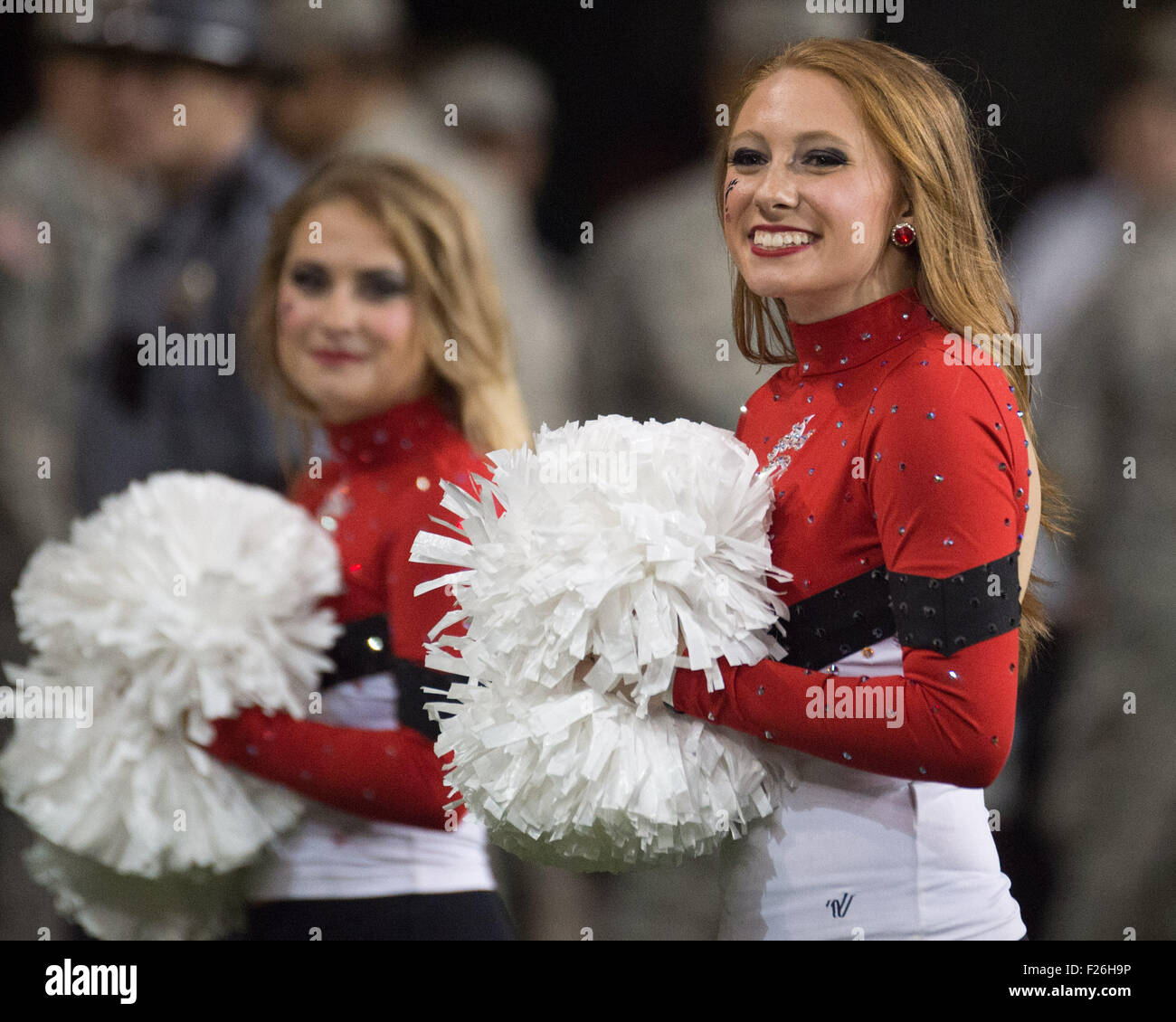 Cincinnati, OH, USA. 6th Sep, 2015. A Bearcat cheerleader performs ...