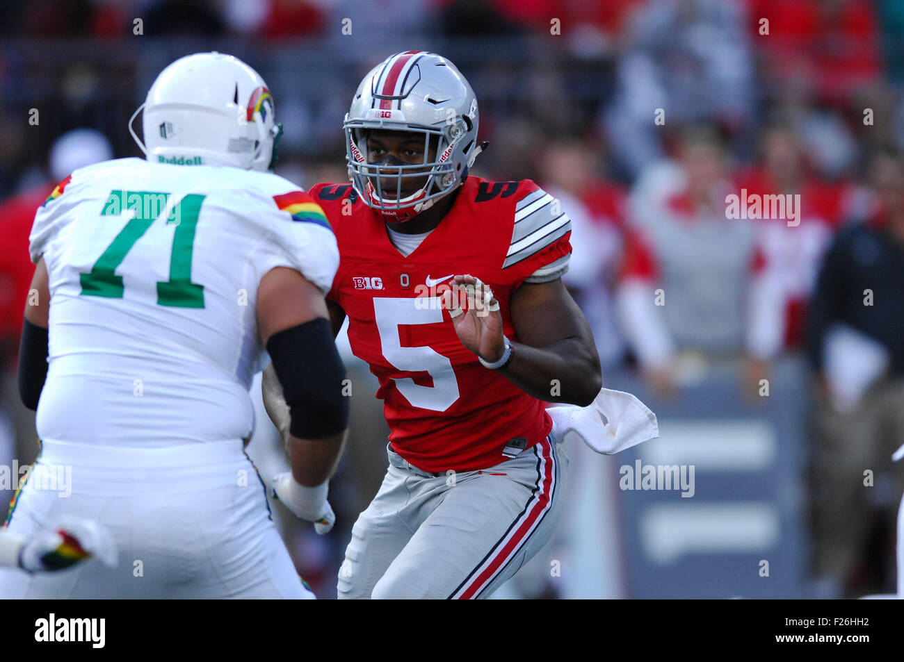 September 12th, 2015: Raekwon McMillian #5 during the Hawaii Rainbow ...