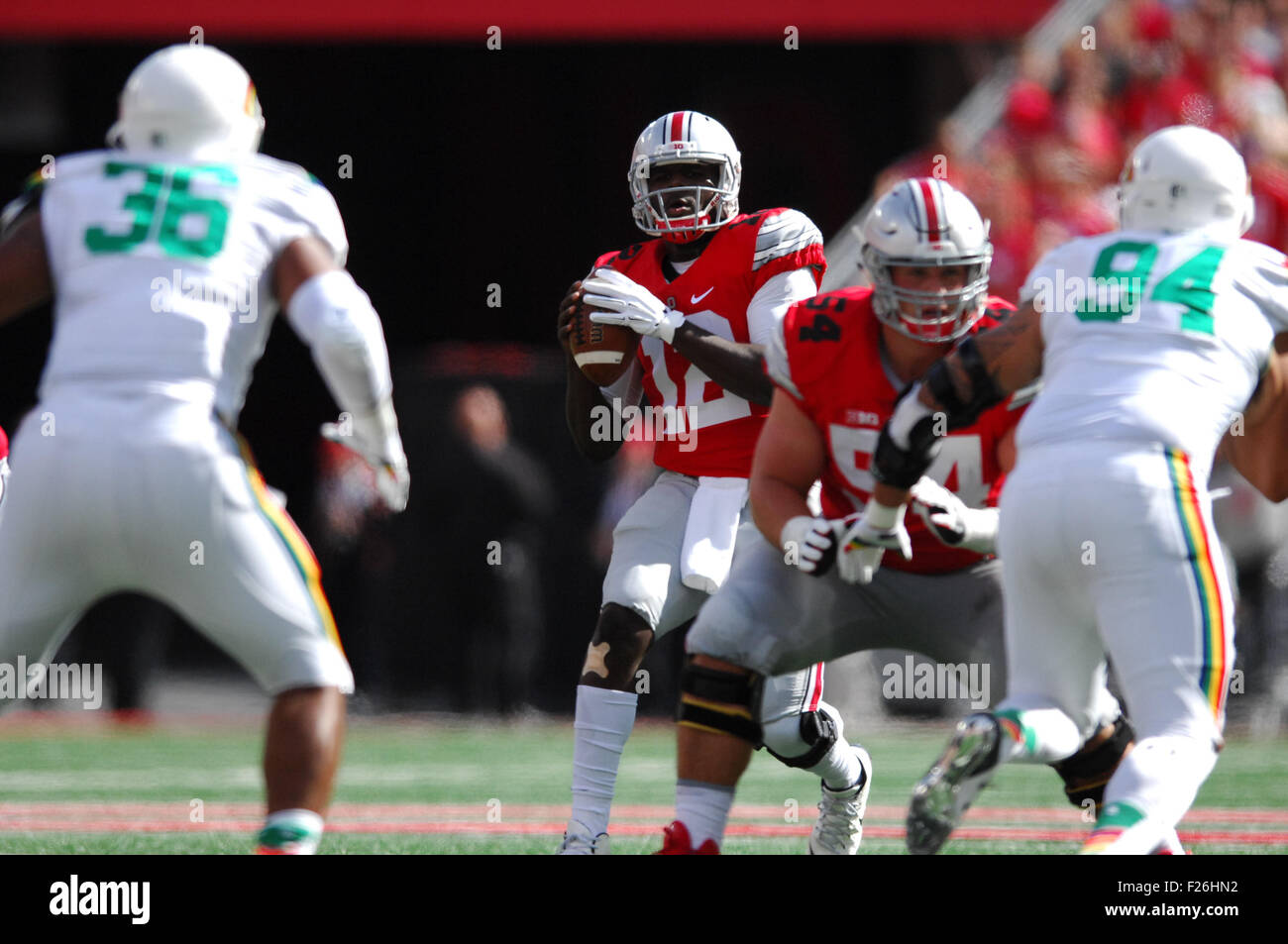 September 12th, 2015: Cardale Jones #12 during the Hawaii Rainbow ...