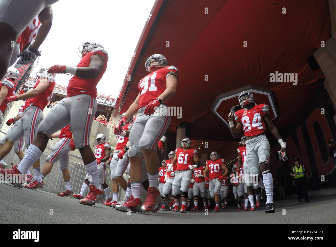 September 12th, 2015: Buckeyes walking out of the tunnel during the ...