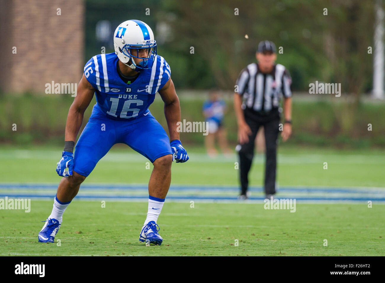 September 12, 2015: Jeremy Cash #16 defends for Duke. The Duke Blue ...