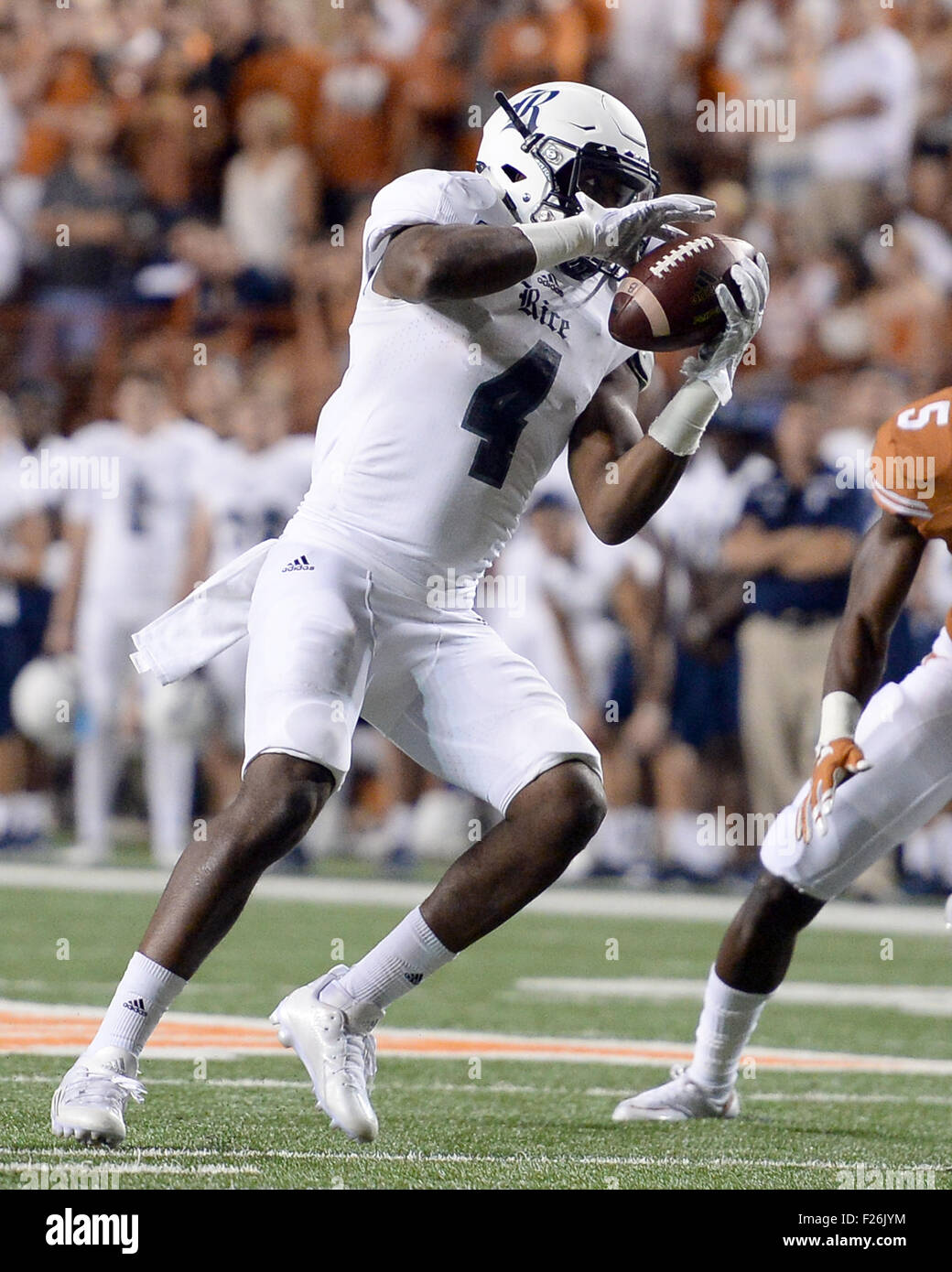 Sept 12, 2015. Dennis Parks #4 of the Rice Owls in action vs the Texas ...