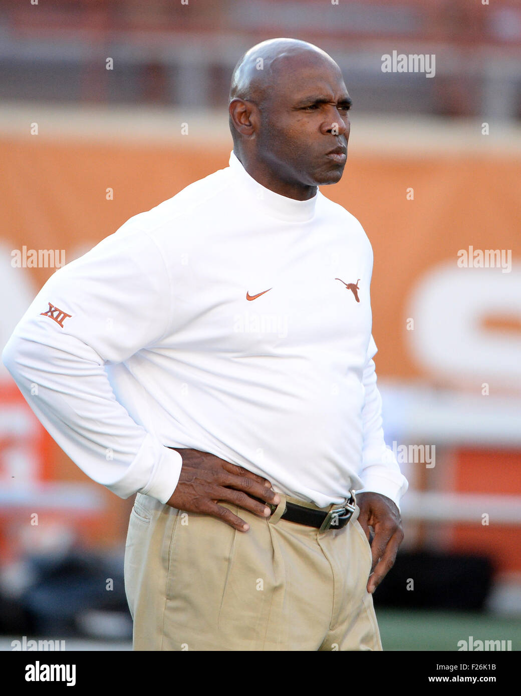 Sept 12, 2015. Coach Charlie Strong of the Texas Longhorns before the ...