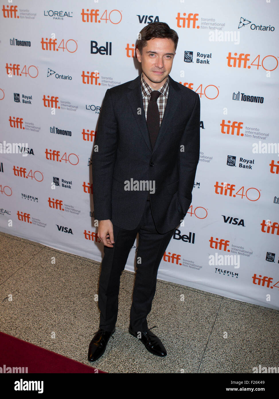 Toronto, Canada. 12th Sep, 2015. Actor Topher Grace poses for photos ...