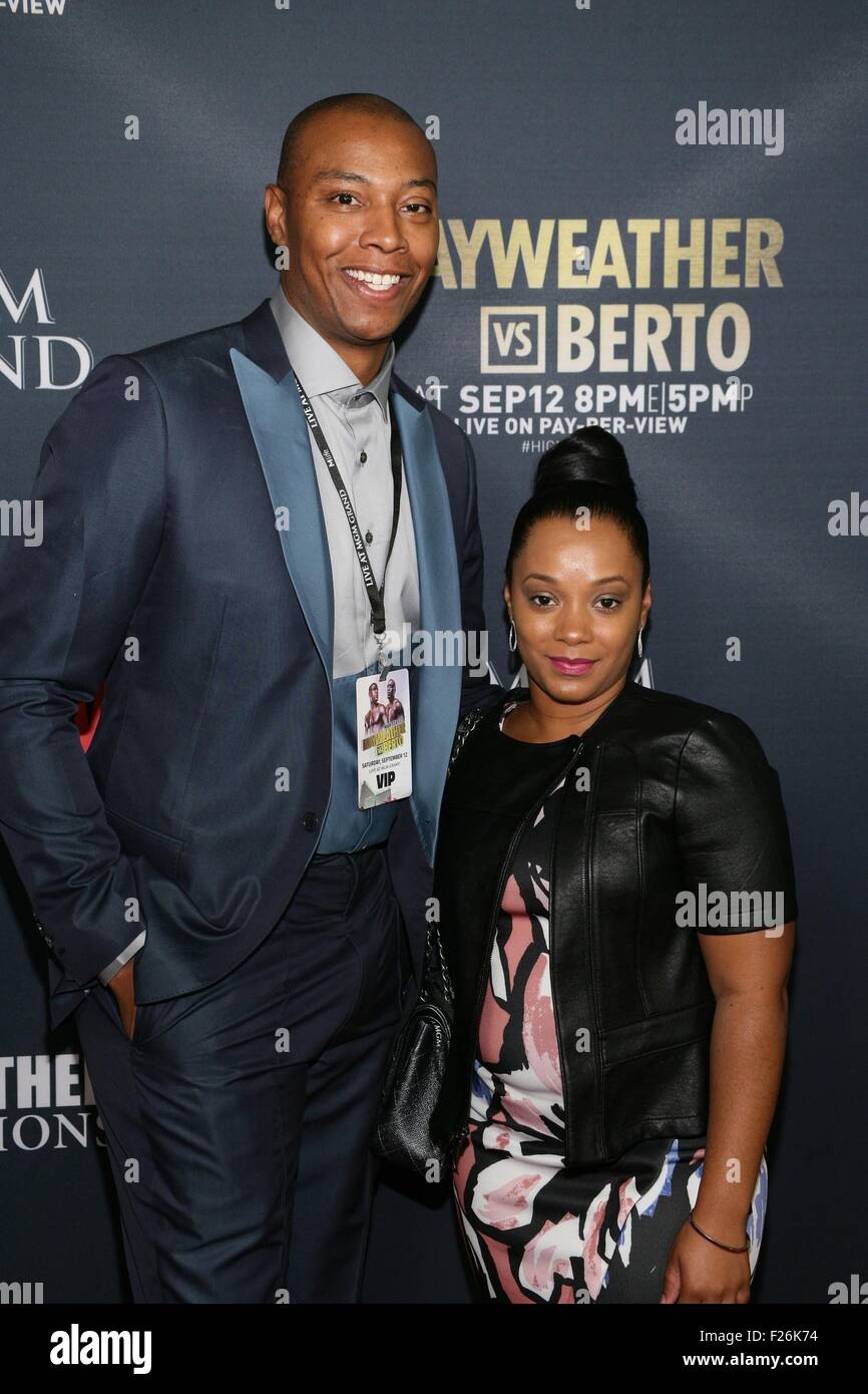 Las Vegas, NV, USA. 12th Sep, 2015. Caron Butler, Andrea Pink at ...