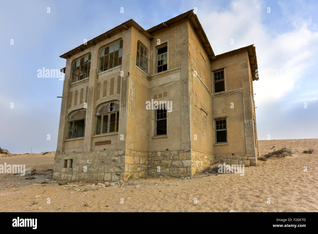 The abandoned ghost diamond town of Kolmanskop in Namibia, which is ...