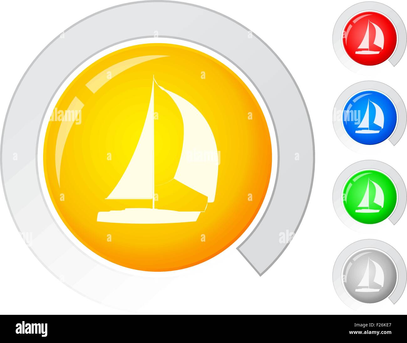Circle buttons with boat. Vector illustration Stock Vector Image & Art ...