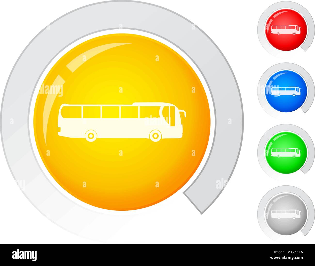 Circle buttons with bus. Vector illustration Stock Vector Image & Art ...