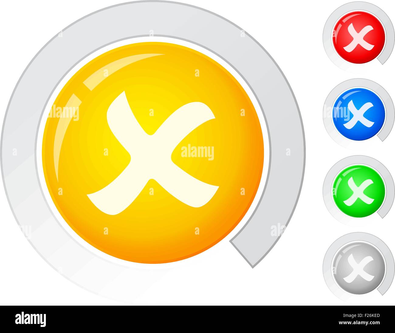 Circle buttons with cancel symbol. Vector illustration Stock Vector ...