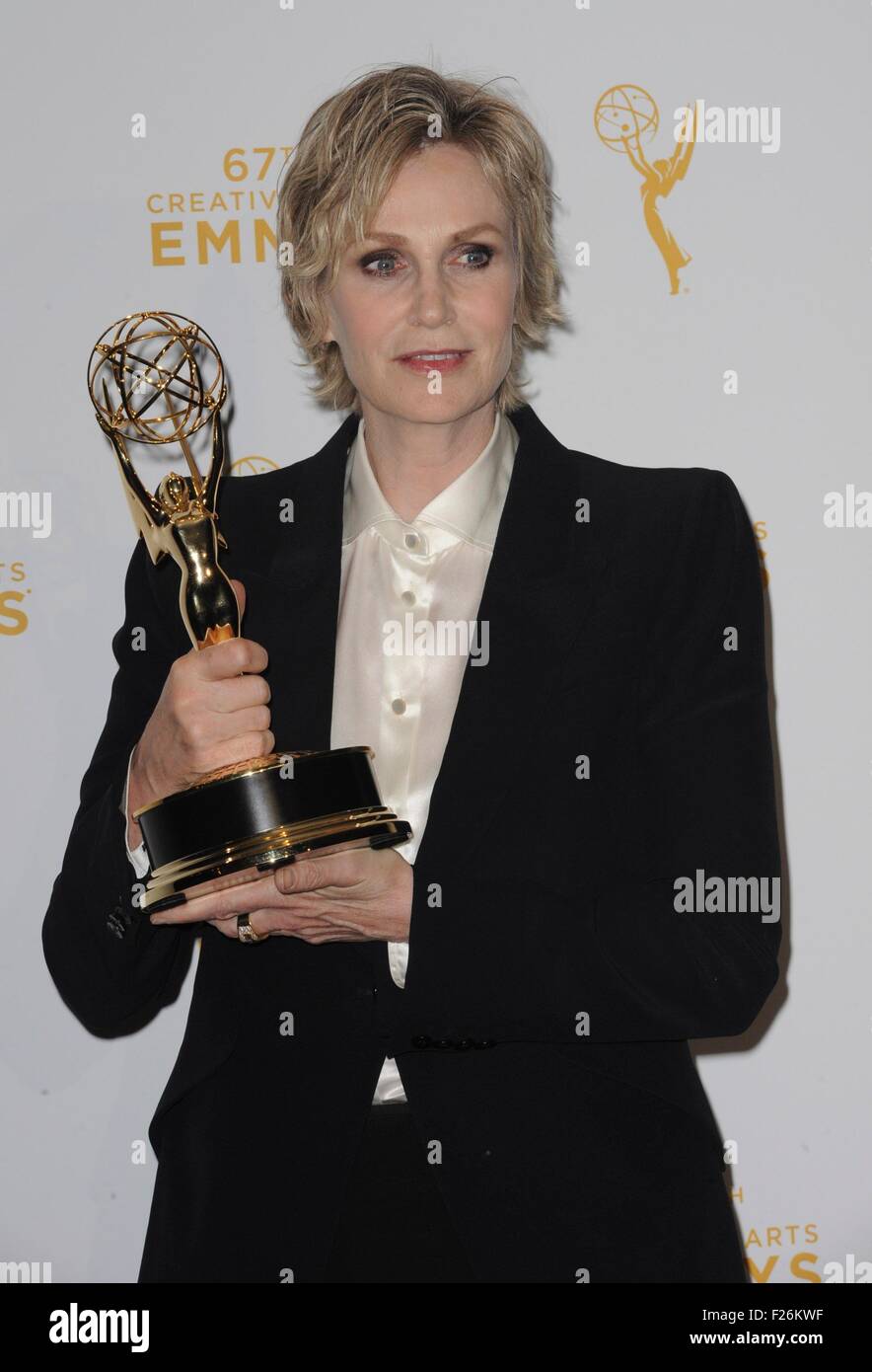 Los Angeles, CA, USA. 12th Sep, 2015. Jane Lynch in the press room for ...